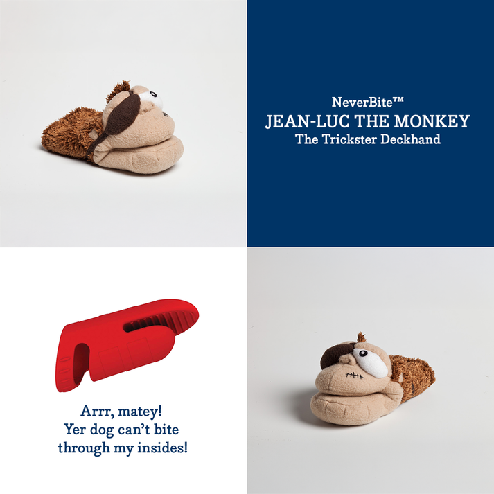 NeverBite™ Jean-Luc The Monkey - Bite-Proof Interactive Dog Toy Puppet ...